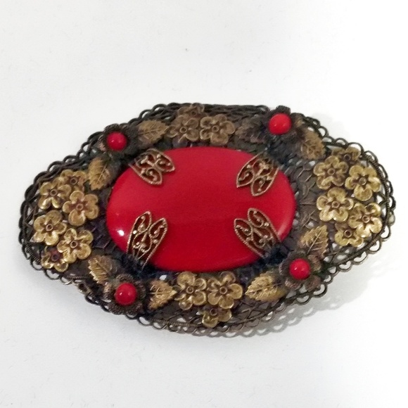 Vintage | Jewelry | Vintage Max Neiger Art Deco Czech Glass Brooch ...